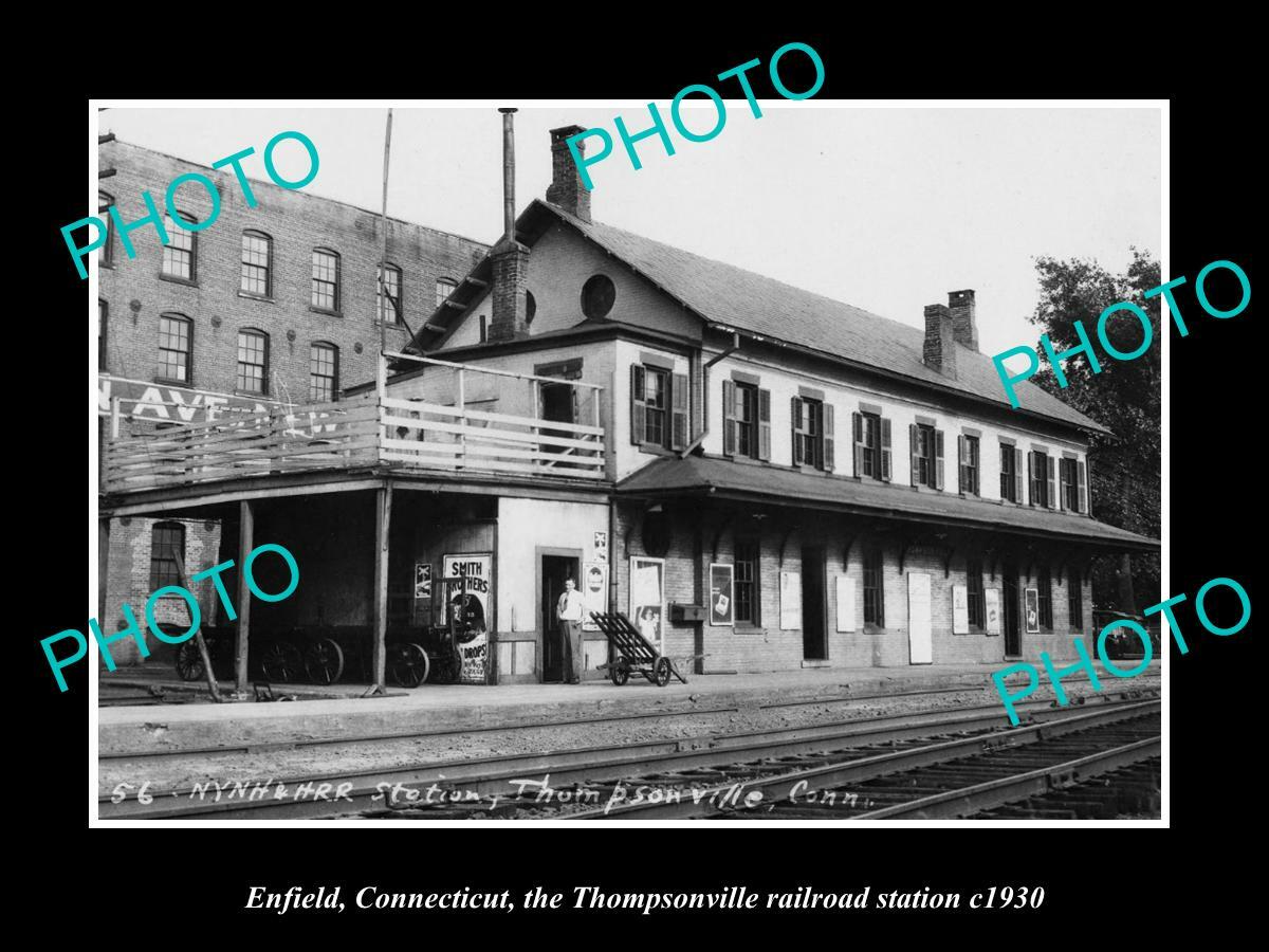 OLD POSTCARD SIZE PHOTO ENFIELD CONNECTICUT THOMPSONVILLE RAILROAD ...