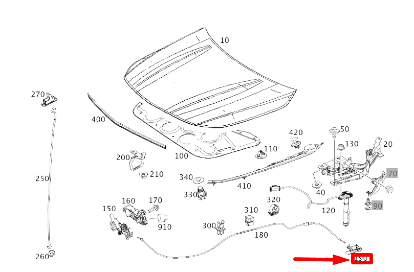 MERCEDES E Class W212 2014 Bonnet Release Handle A2048800120 for sale ...