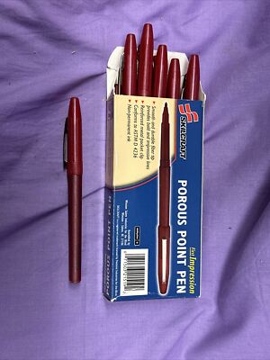 SkilCraft Porous Point Felt Tip Pen Red one dozen | eBay
