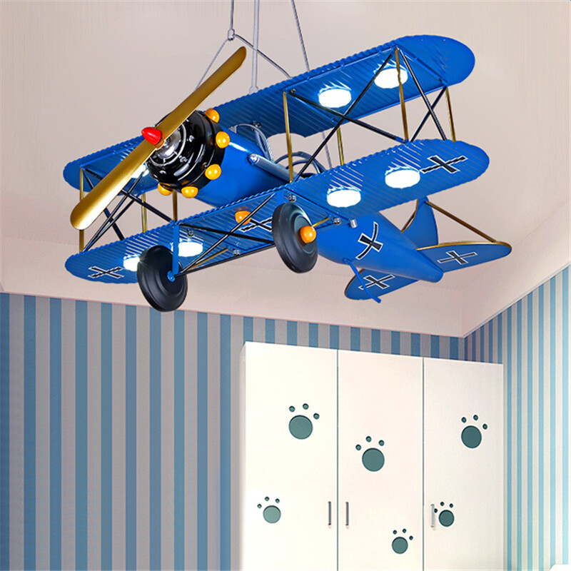 LED Plane Pendant Light Aircraft Ceiling Lamp Children Kids Room Art ...