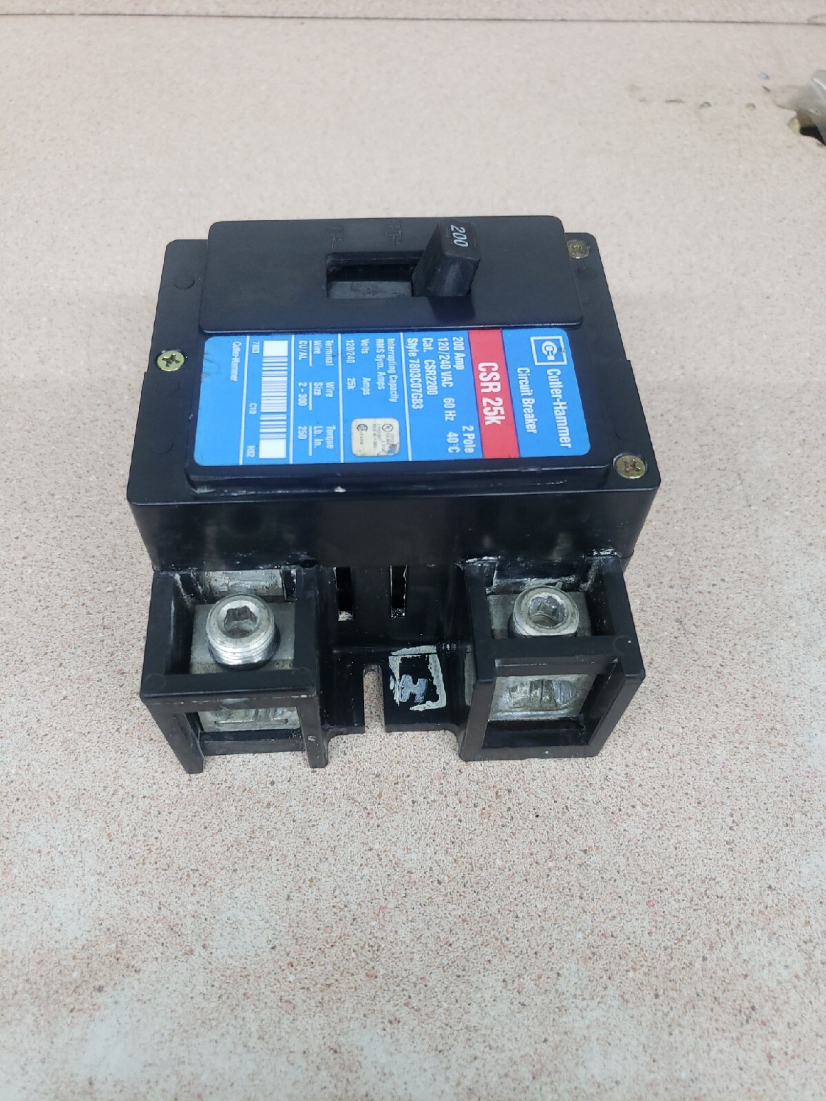 Cutler Hammer CSR2200 200 Amp 120/240V 2 Pole Circuit Breaker | eBay