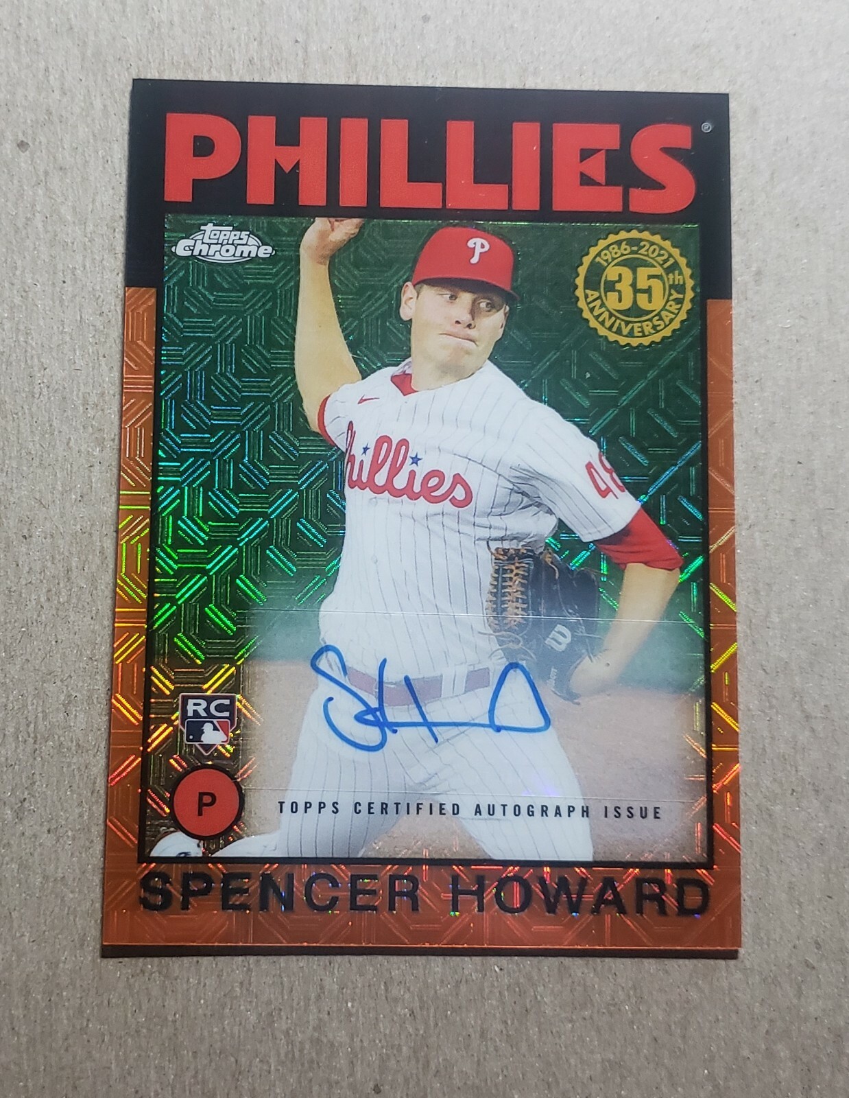 2021 Topps Chrome 1986 Orange Refractor Spencer Howard Autograph RC /25 ...