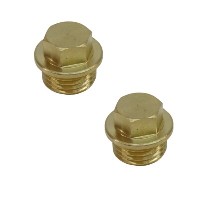 1/4" BSP Brass Flanged Plugs (2 Pack) British Standard Pipe Thread ...