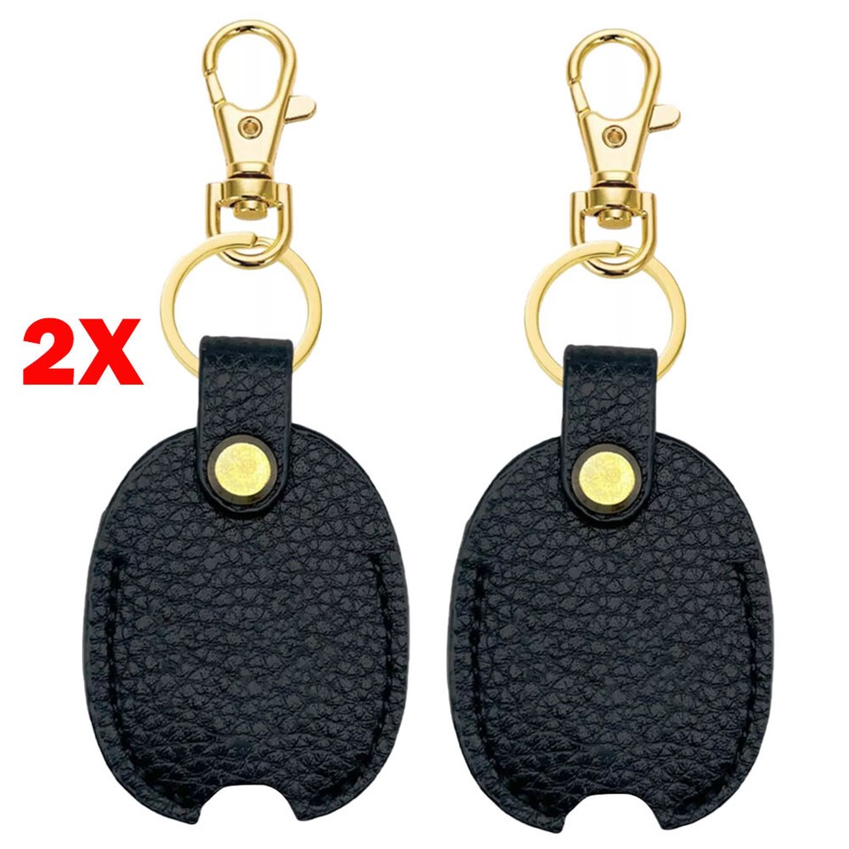2PC Black Leather Key Sleeve For Broken Key Car Key Loop Key Cover ...