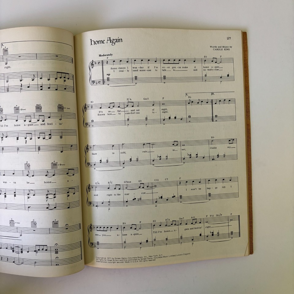 Carole King Tapestry Piano Vocal Easy Piano Easy Organ Music Songbook ...