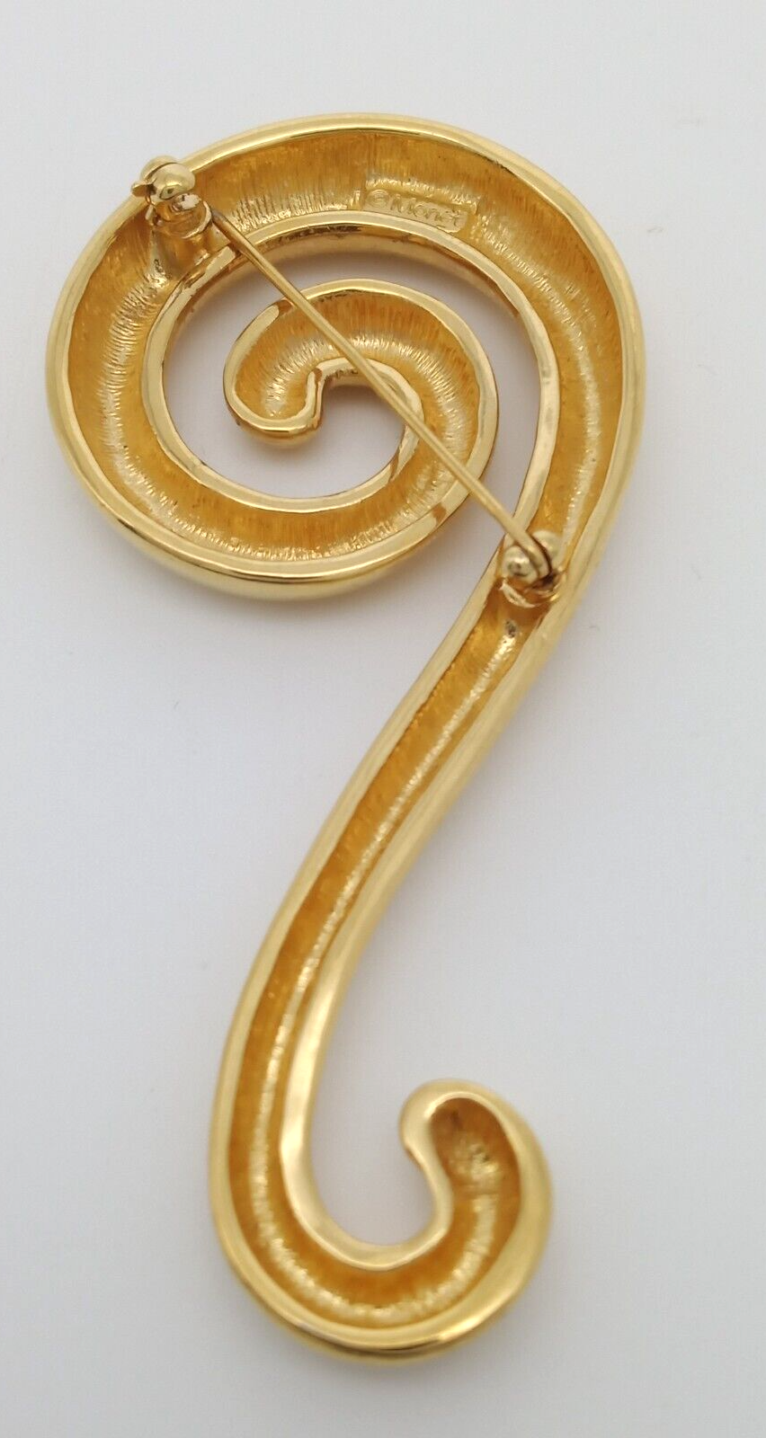 Monet Brooch Pin Swirl Design Abstract Gold Tone Metal Vintage ...