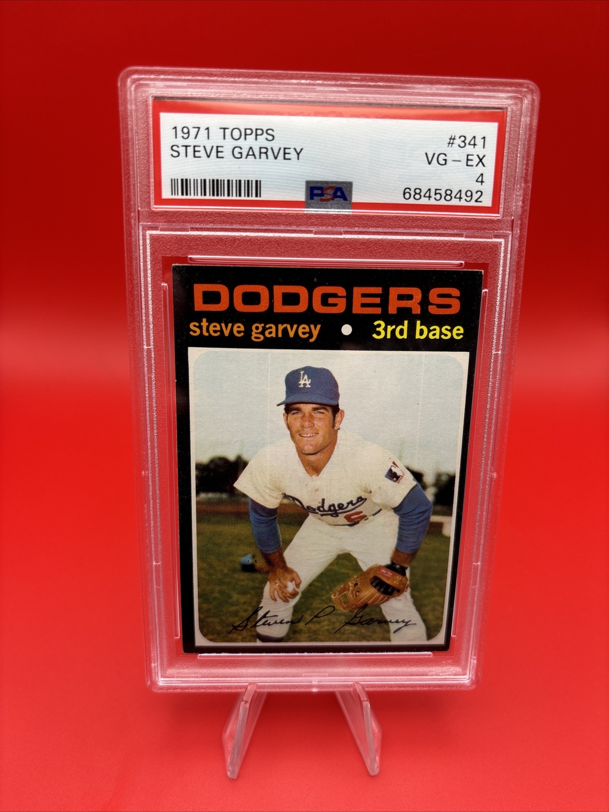 STEVE GARVEY LOS ANGELES DODGERS 1971 TOPPS ROOKIE CARD #341 GRADED VG ...
