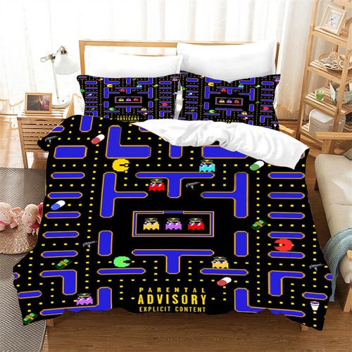 Cartoon Pac-Man Game Gaming Print Duvet Cover Quilt Cover Pillowcase ...