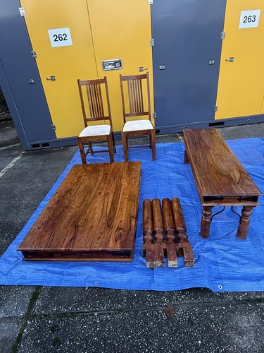 John Lewis Maharani Thacket Style Dining Table, Bench & Two Chairs ...