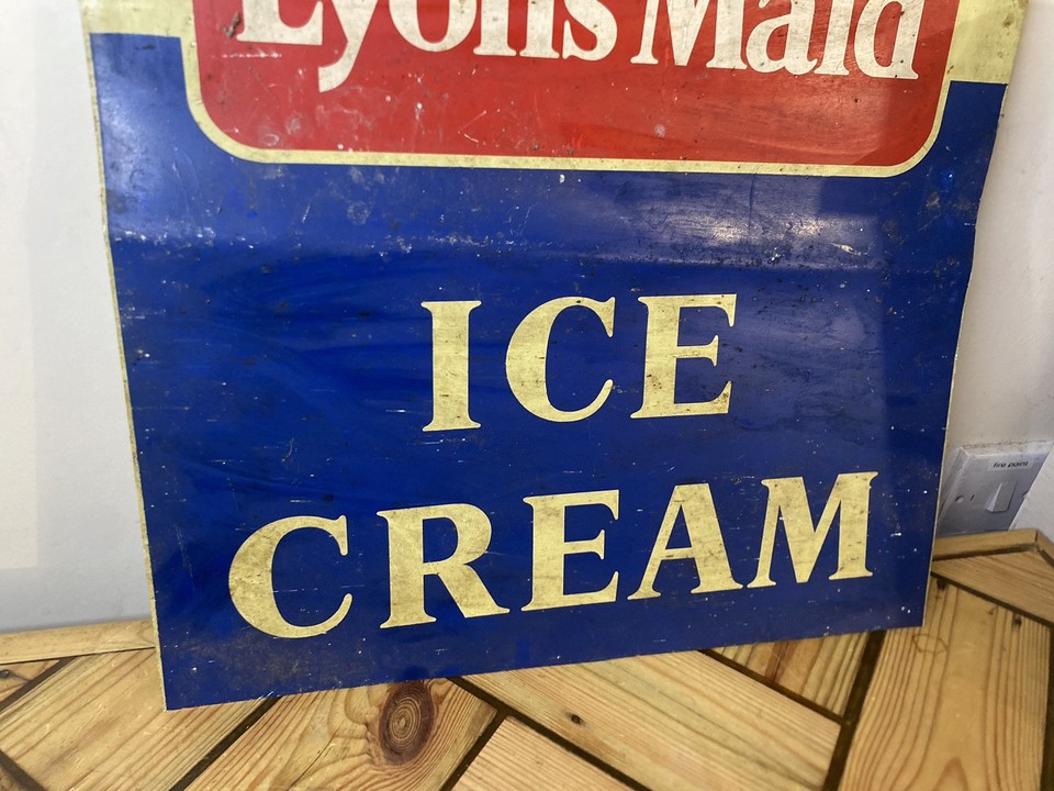 Vintage 1960's Metal Lyons Maid Ice Cream Advertising Sign- Shop ...