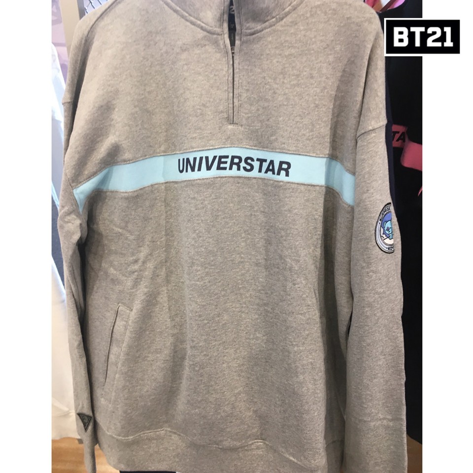 BTS BT21 Official Authentic Goods Adult Half Zip-up Sweat Shirts T ...