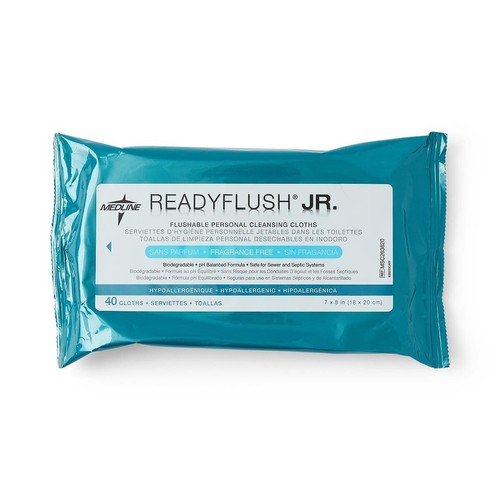 *1-Pack* Medline ReadyFlush JR. Flushable Personal Cleansing Cloths ...