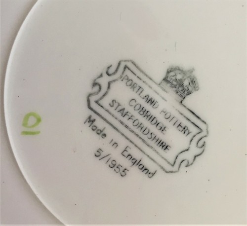 VINTAGE PORTLAND POTTERY COBRIDGE STAFFORDSHIRE ENGLAND FLORAL CAKE ...