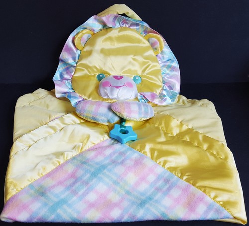 Playskool Snuzzles Bear Baby Sensory Blanket Pastel Plaid Rattle ...