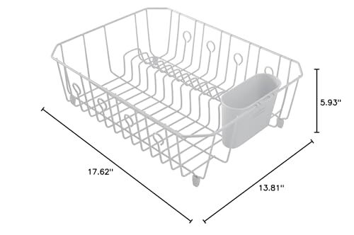 Large White In Sink Dish Drainer with Microban Antimicrobial Protection ...