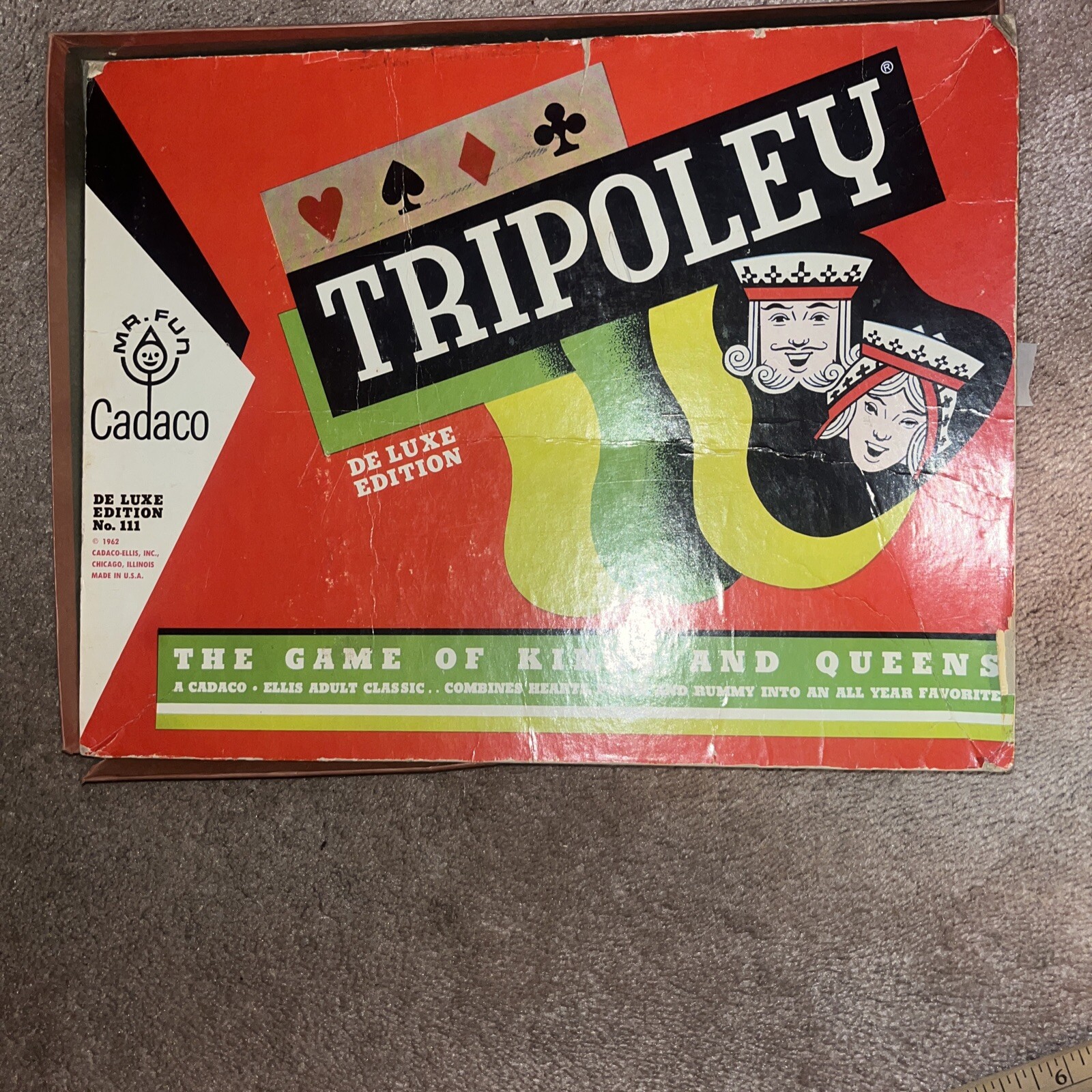 TRIPOLEY MICHIGAN RUMMY ROYAL GAME 2 MAT SHEET BOARD VINTAGE 1960 ...