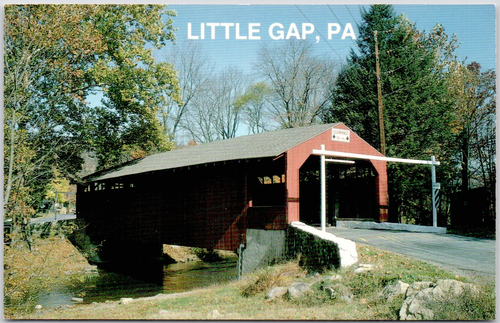 Little Gap Covered Bridge Pennsylvania Picturesque Nature River Vintage ...