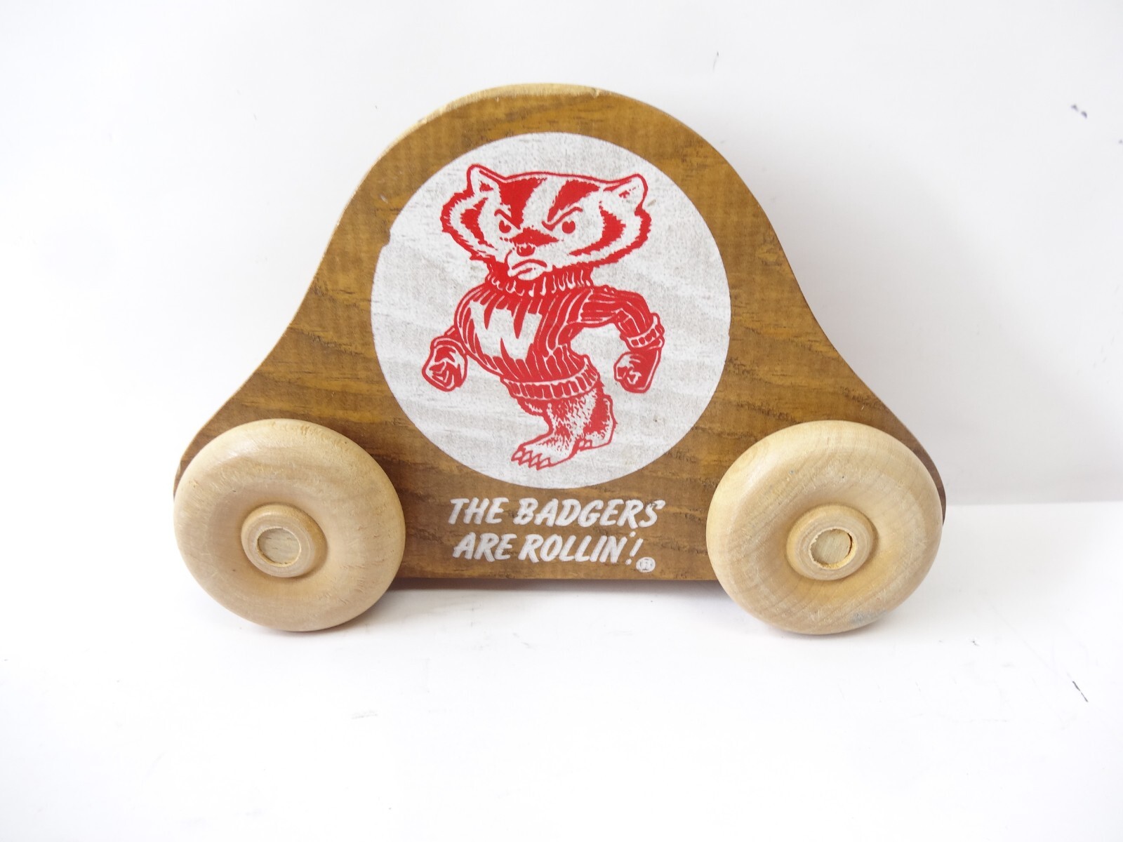 The Badgers Are Rollin'! Vintage Wooden Wisconsin Toy Hand Crafted | eBay
