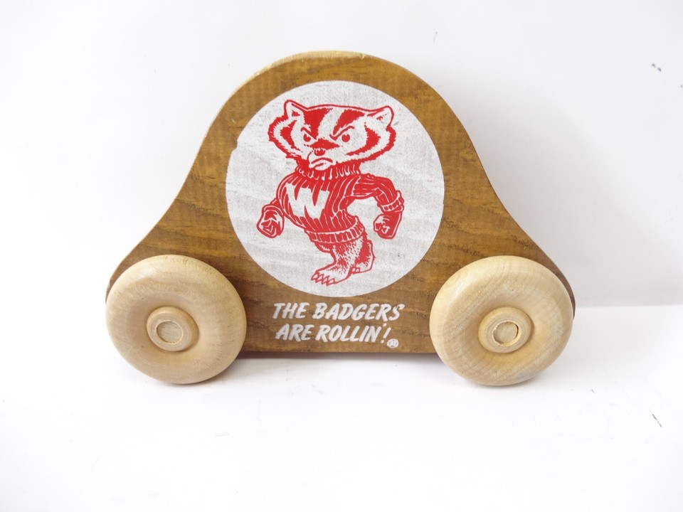 The Badgers Are Rollin'! Vintage Wooden Wisconsin Toy Hand Crafted ...