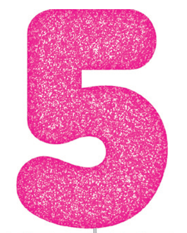 Pink Number 5 Pink Color Neon Letter Number 5 Stock Illustration