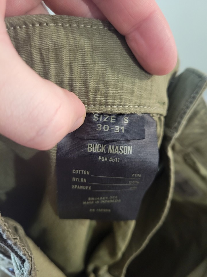 Buck Mason Gorpcore Fatigue Hiking Outdoor Chino Pants Size 30 Green ...