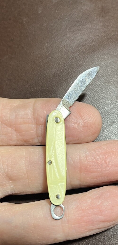 RARE Miniature ANTIQUE Watch Fob KNIFE TOOL Mother of… - Gem