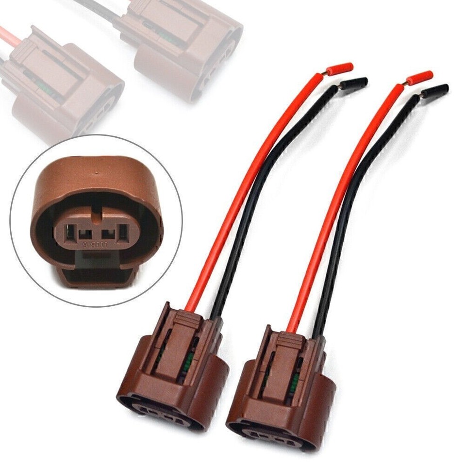 Wire Pigtail Female U 9006 HB4 Two Harness Fog Light Socket Connector ...