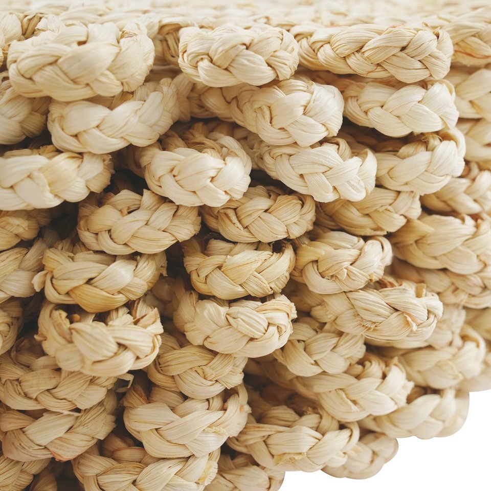 12Pcs Petal Shaped Plate Mats Round Corn Husk Weave Table Place Mat ...