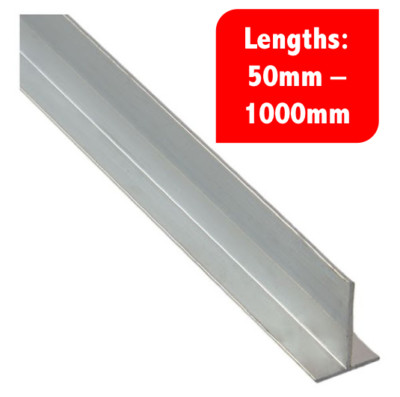 aluminium T section extruded bar tee 1/2" 3/4" 1" 13mm 19mm 25mm 300mm ...