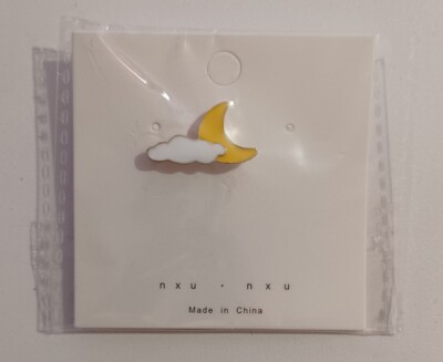 Moon and Cloud Enamel Lapel Pin Cute Funny Humour Brooch Anime Free ...