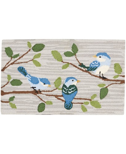 Nourison Birds On A Branch Hand-Hooked 18″ x 30″ Accent Rug, Gray | eBay