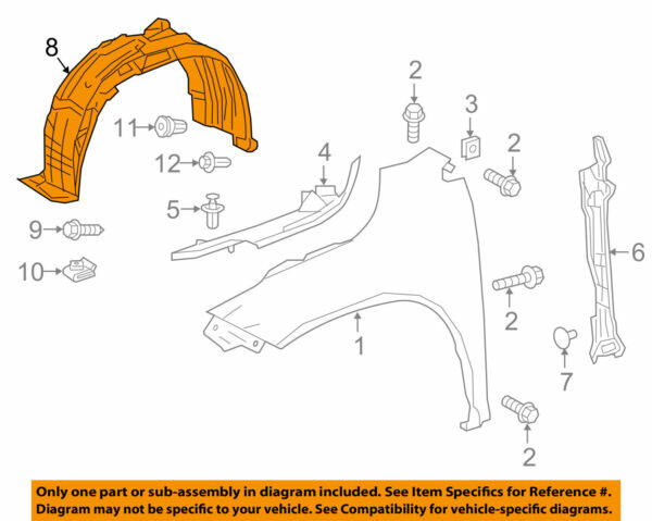 5380648190 Genuine Toyota Shield Sub-assy 53806-48190 for sale online ...