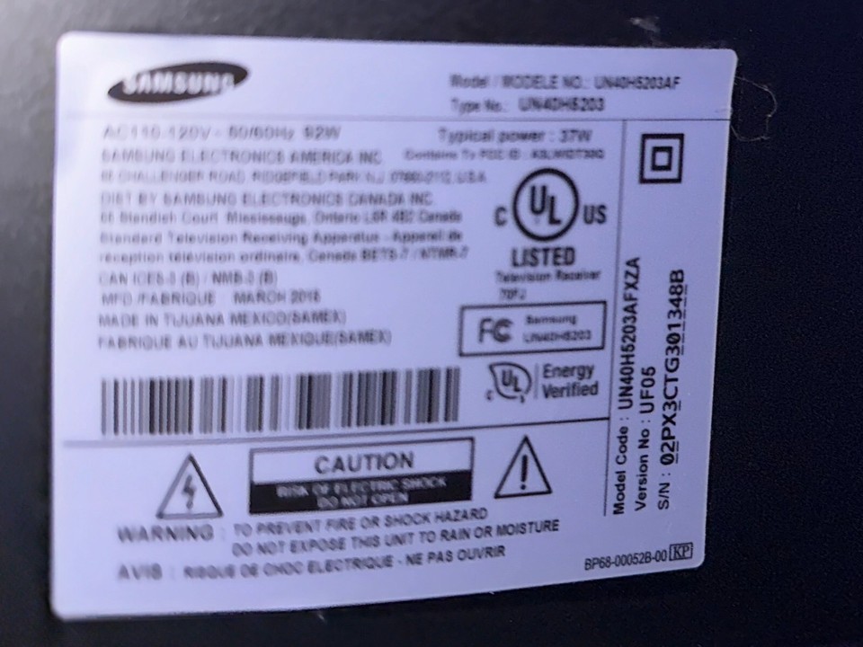 SAMSUNG 40" FULL HD LED TV - UN40H5203AF (1920X1080) LIGHTLY USED | eBay