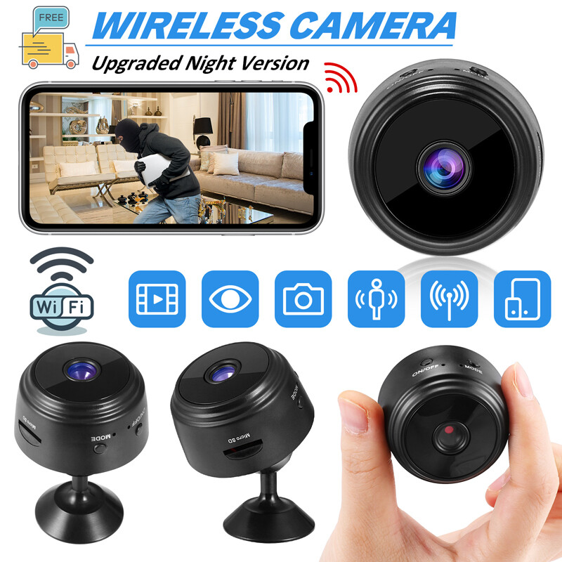 Smart Home Security Camera Wifi Mini Night Vision 1080P In/ Outdoor ...