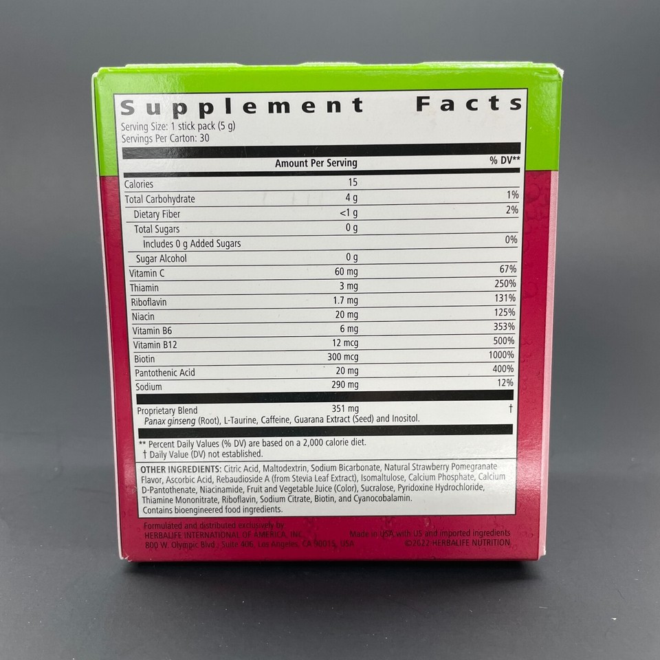 Herbalife Liftoff 30 Stick Packs - Pomegranate/Tropical Fruit/Lemon ...