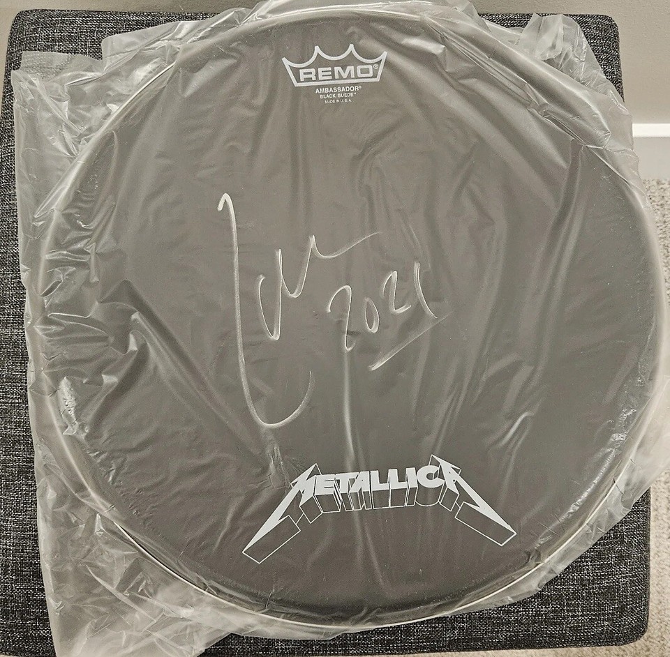 TAMA METALLICA Lars Ulrich SIGNED Black Snare Drum LU1465B30 30th ...
