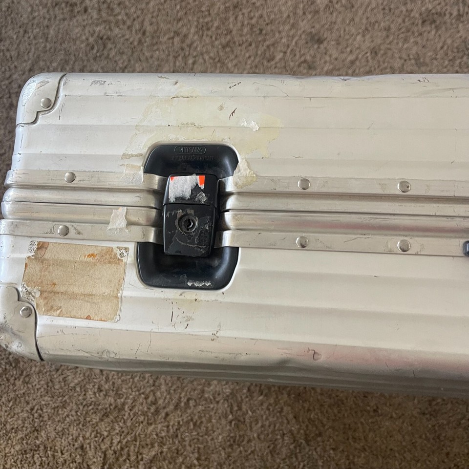 Vintage Rimowa Large Suitcase Two Wheeled Silver Aluminum Trunk Made in ...