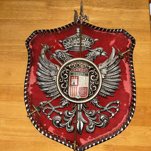 Vintage Spanish Coat of Arms Toledo Swords Wall Plaque Shield Eagle ...