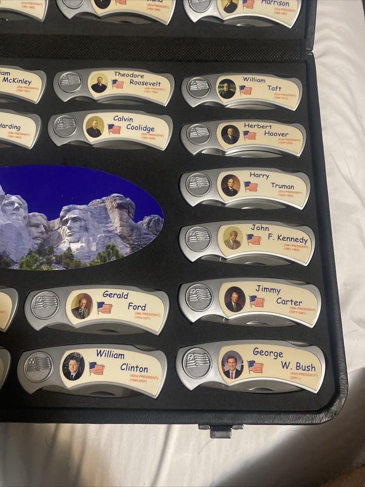 U.S. Presidential Pocket Knife Set of 43 with Case Presidents ...