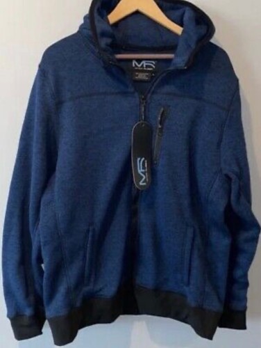 MACK RUSSO Blue Sweater FLEECE MEN'S FULL ZIP SHIRT JACKET Size XXL ...