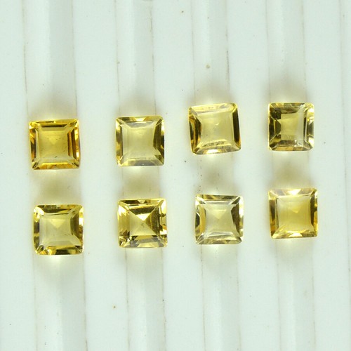 2.75 Cts/8Pcs Wonderful Natural Citrine Square Shape Gemstone Lot 4x4 ...