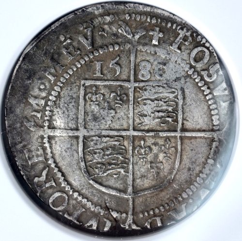 1580 Elizabeth I Hammered Silver Sixpence Coin NGC VF Details Bent ...