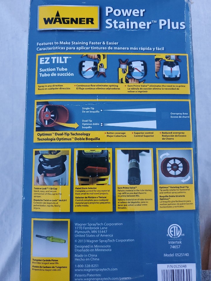 New Wagner Power Stainer Plus 6.6. Gal Heavy Duty Airless Paint Sprayer ...