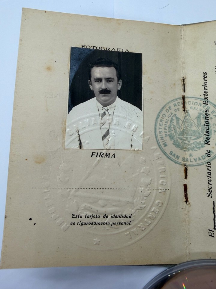 Vtg Antique 1937 US Diplomat Passport Tarjeta de Identitad ID San ...