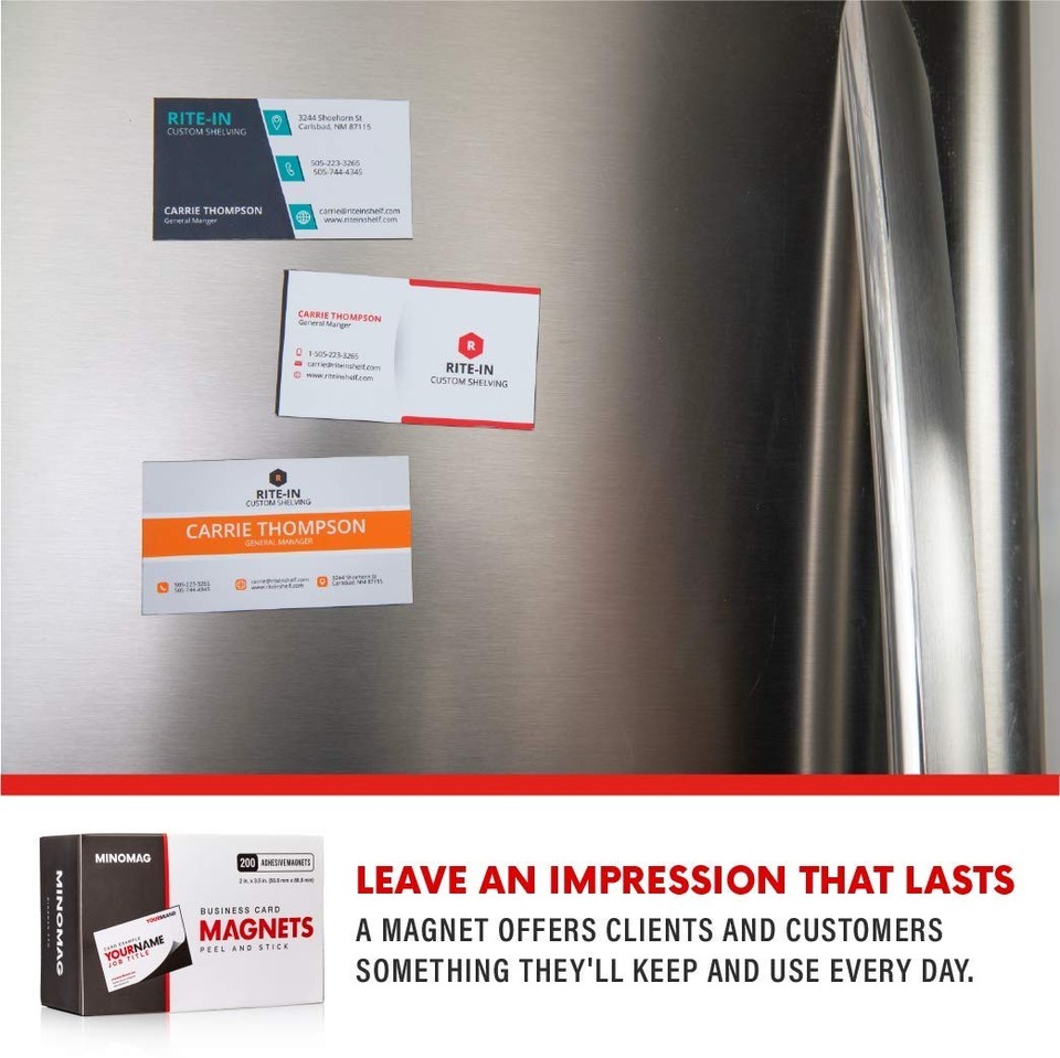 Business Card Magnets (Box of 200) | Peel and Stick Self Adhesive ...