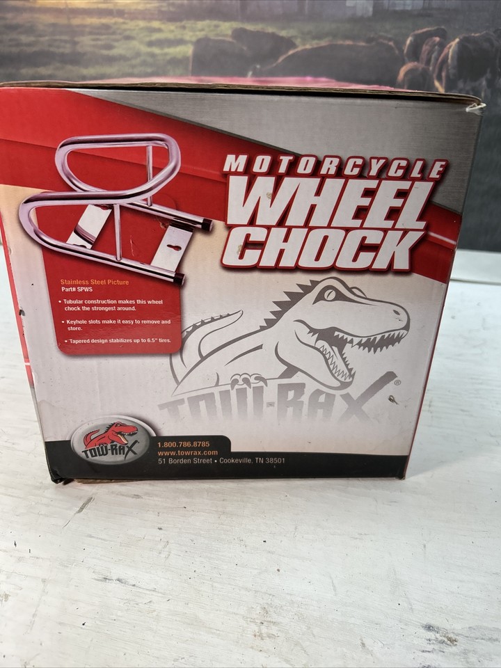 NEW TOW-RAX MOTORCYCLE WHEEL CHOCK WITH EXTRA MOUNTING HARDWARE BLACK ...