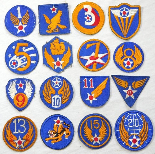 Original WW2 Complete Set Lot of 16 AIR FORCE USAAF US Army Shoulder ...