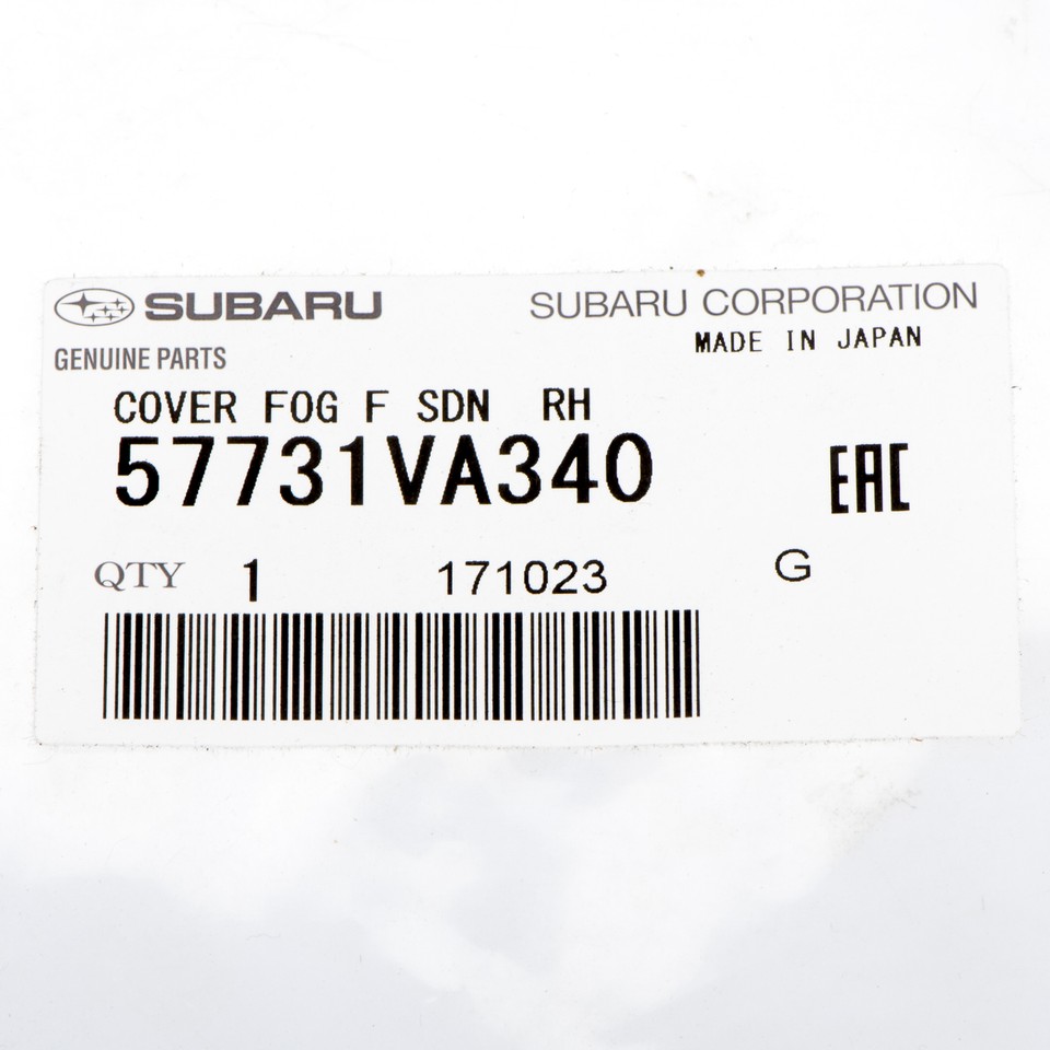 OEM 2018 Subaru WRX Premium Front Right Fog Light Cover Black NEW ...