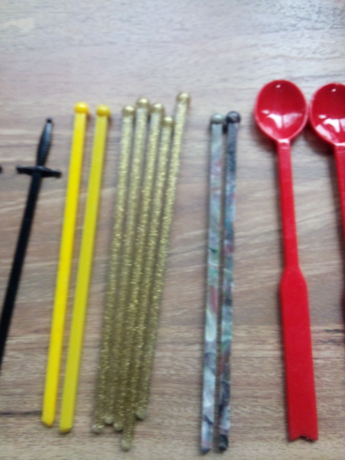 Lot of Twizzle Sticks Seagrams Swords Spoon Blank Many Colors Drink ...