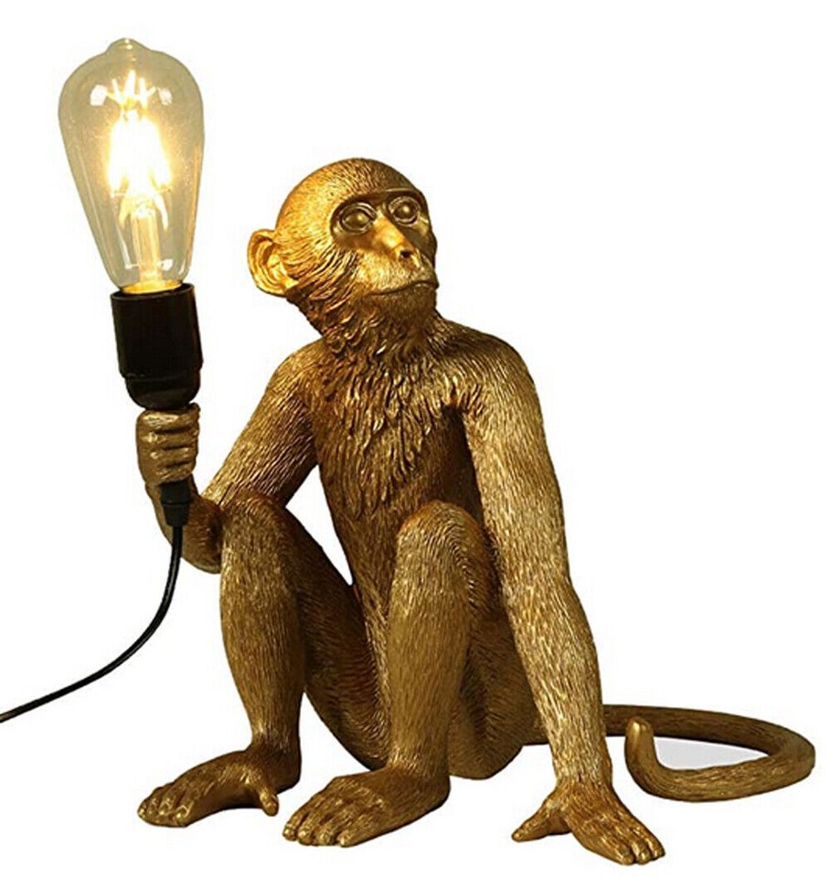 Gold Monkey Table Lamp Sitting Monkey Light Bedroom Monkey Table Light ...